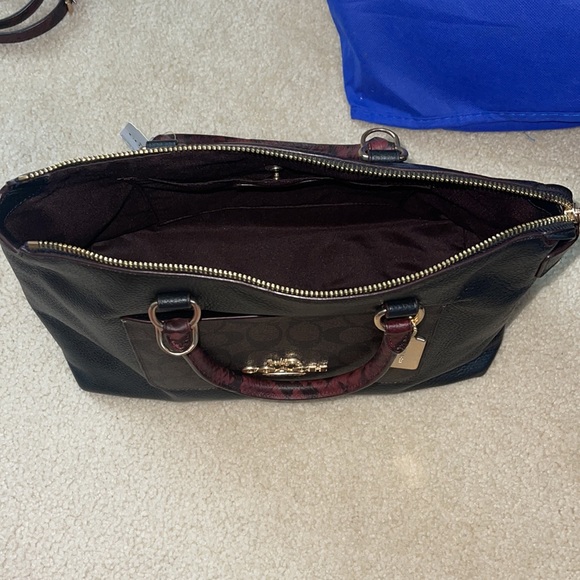 Coach | Bags | Coach Emma Large Satchel In Signature Canvas Colorblock ...